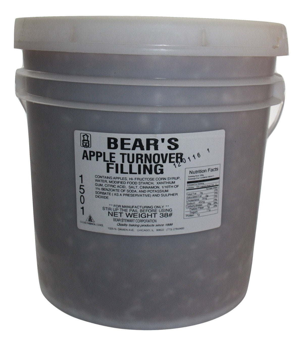 Bear Stewart Premium Apple Turnover Filling- 18 pound pail | Donut ...